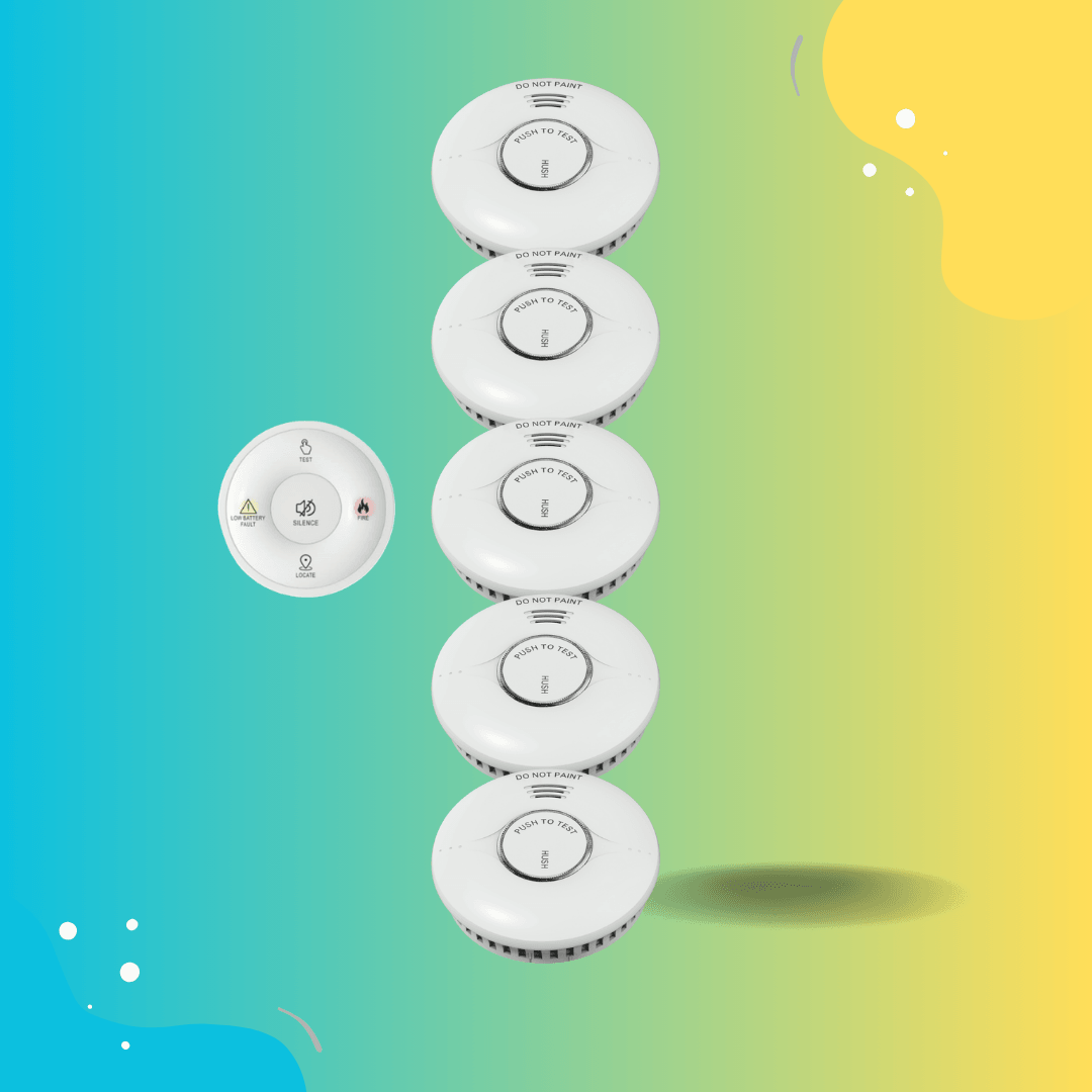 Emerald Smoke Alarms 5 Pack with Bonus Remote – The Smoke Alarm Store